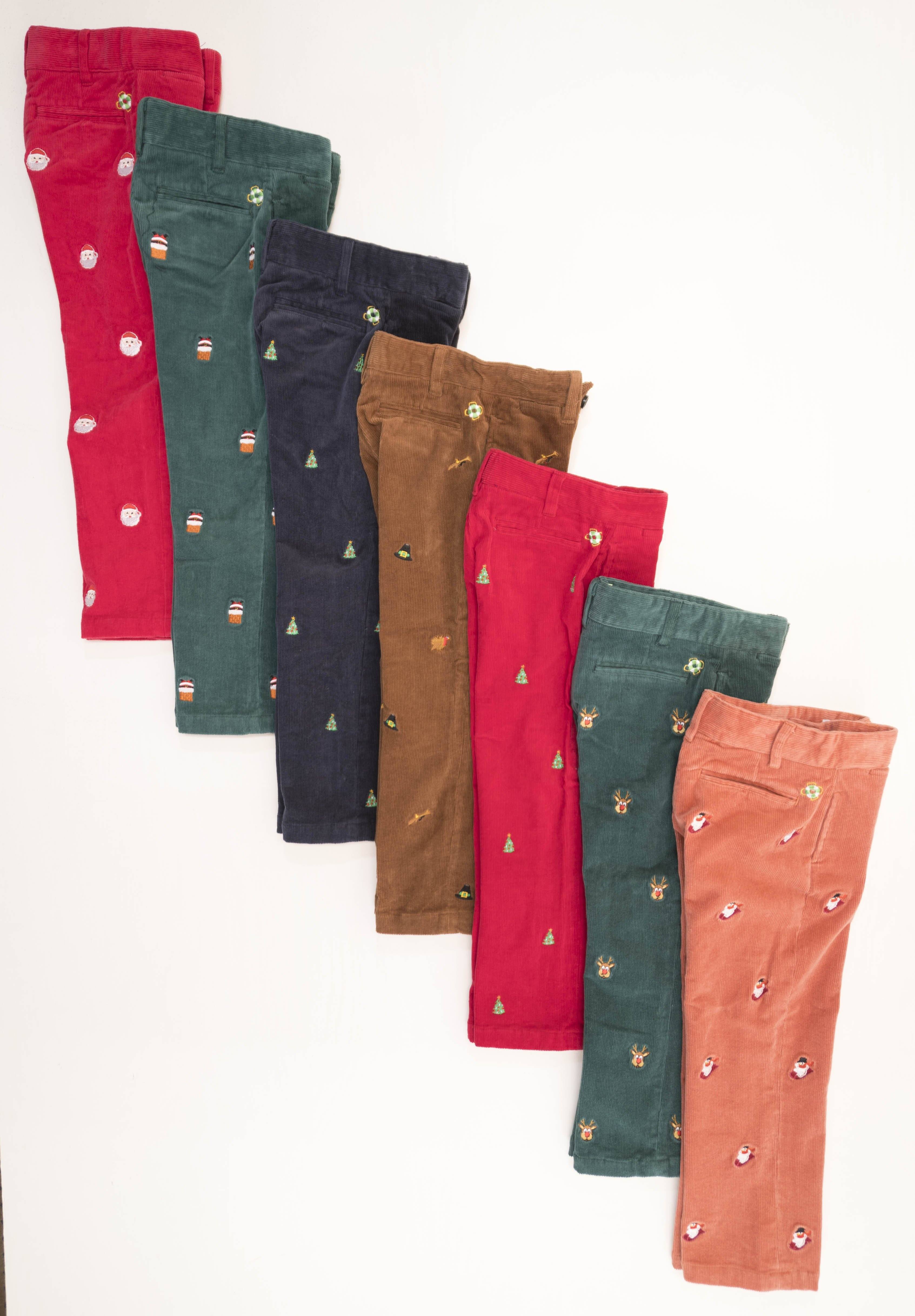 Kids Embroidered Pants | Christmas and Holiday Boys Embroidered Pants ...