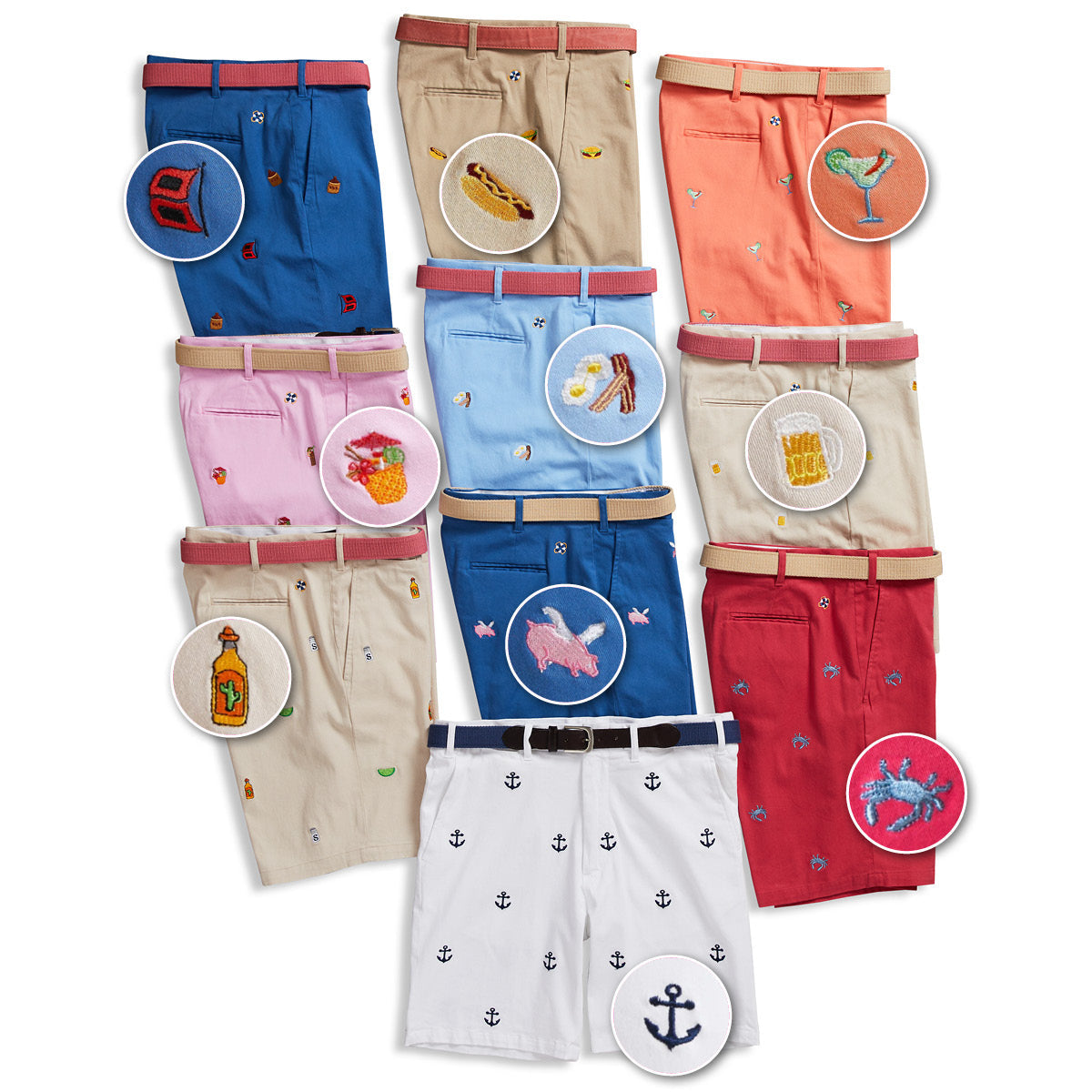 Men’s Embroidered Shorts | Preppy Shorts | Castaway Nantucket ...