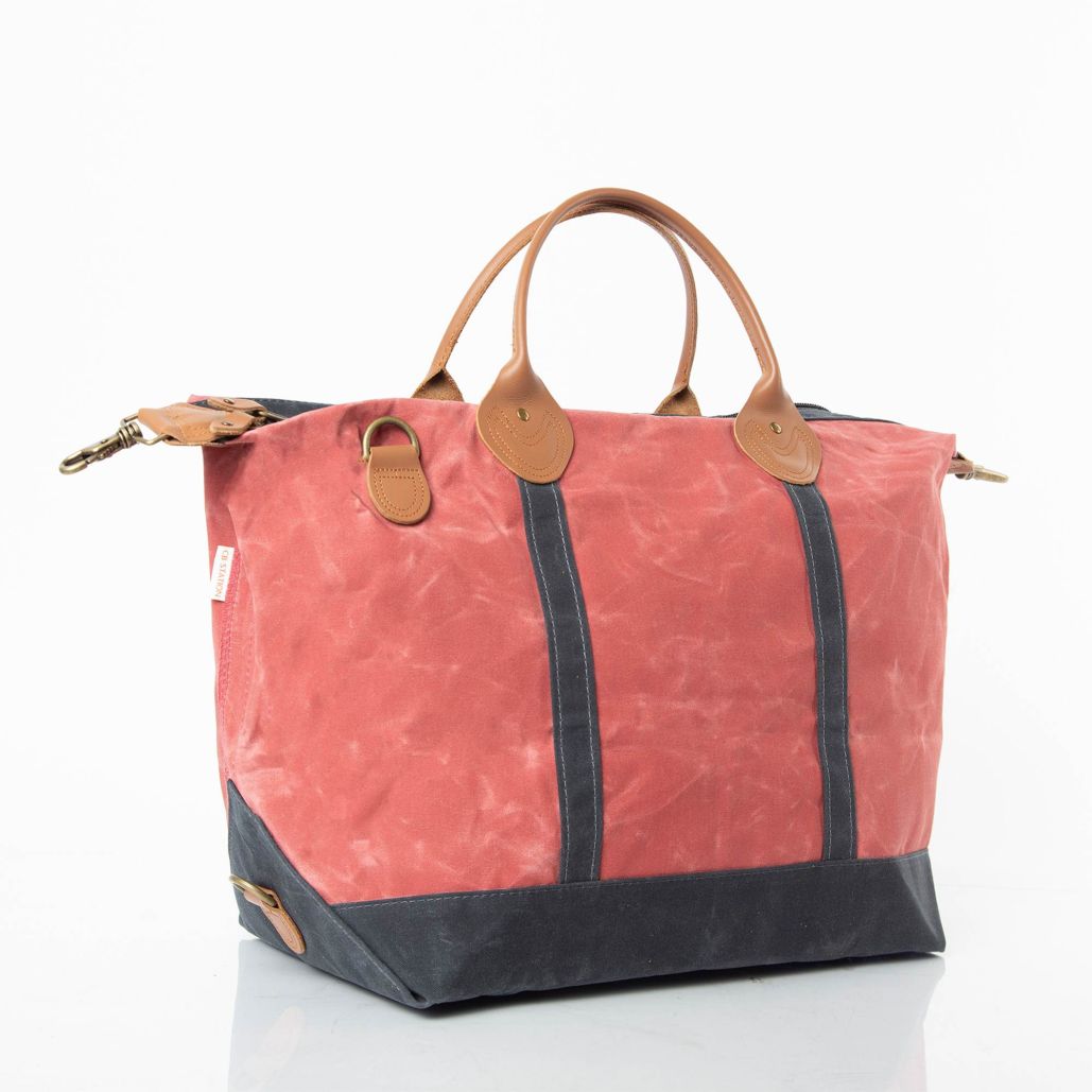 Weekender Bag Waxed Canvas Nautical Red – Castaway Nantucket Island