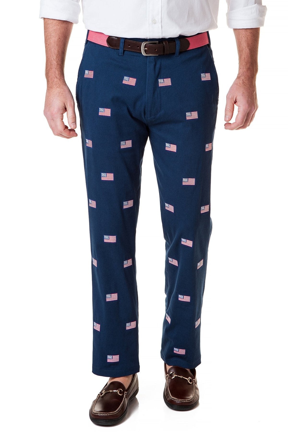 Castaway Mens Embroidered Pant Nantucket Navy With American Flags ...